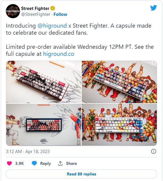 Capcom Reveals Street Fighter Keyboards